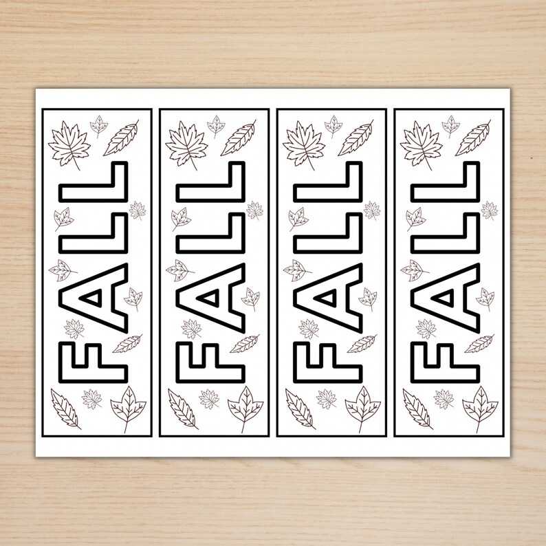 Fall Printable Bookmarks for Kids, Autumn Themed Activity for Kids ...