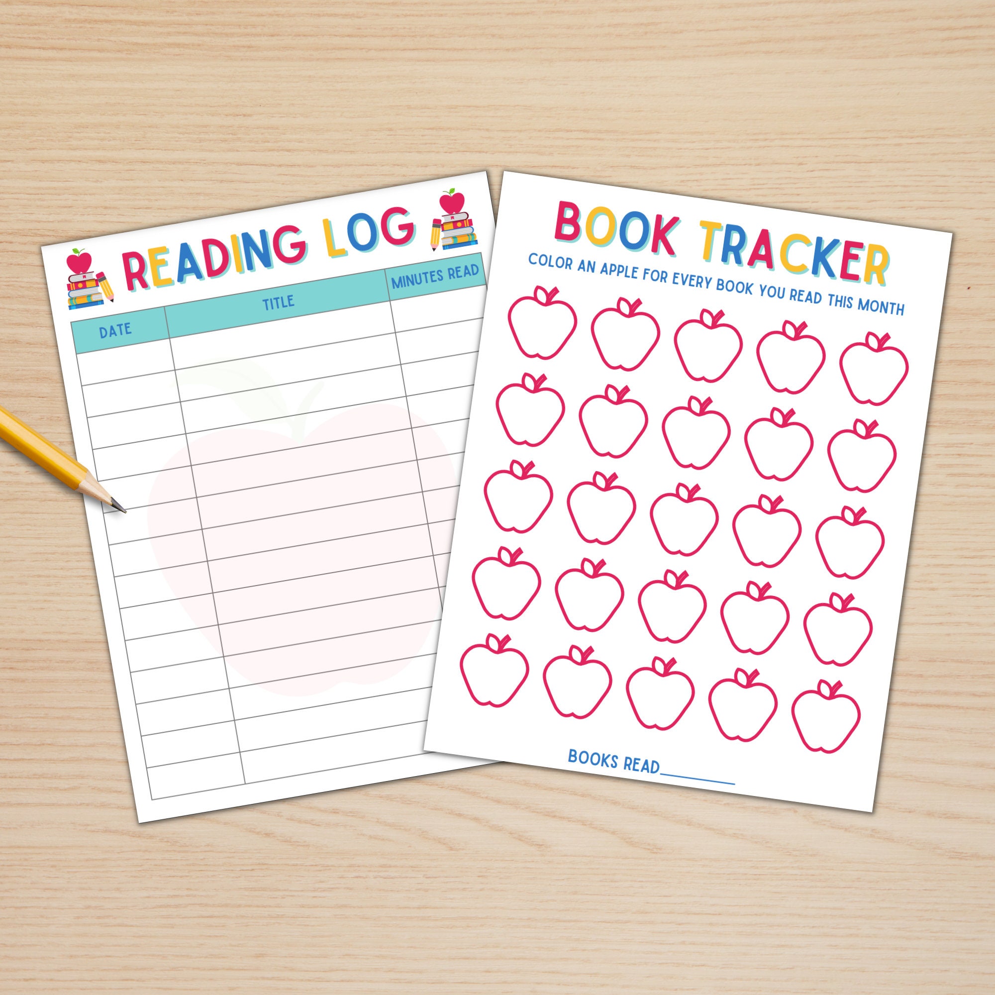 Reading Printables, Monthly Book Tracker, Reading Log for Kids - Etsy