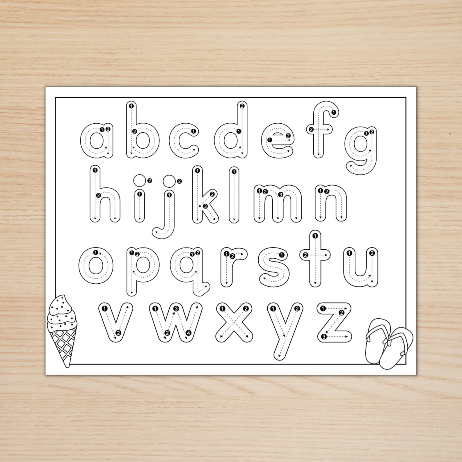 Summer Alphabet Tracing Printables, Uppercase and Lowercase Letter ...