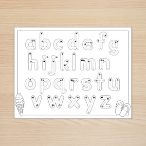 Summer Alphabet Tracing Printables, Uppercase and Lowercase Letter ...