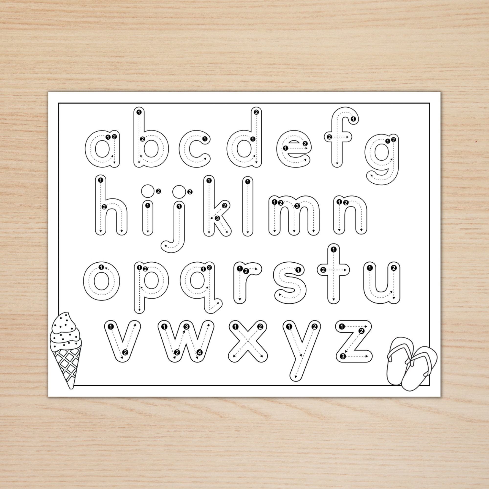 Summer Alphabet Tracing Printables, Uppercase and Lowercase Letter ...