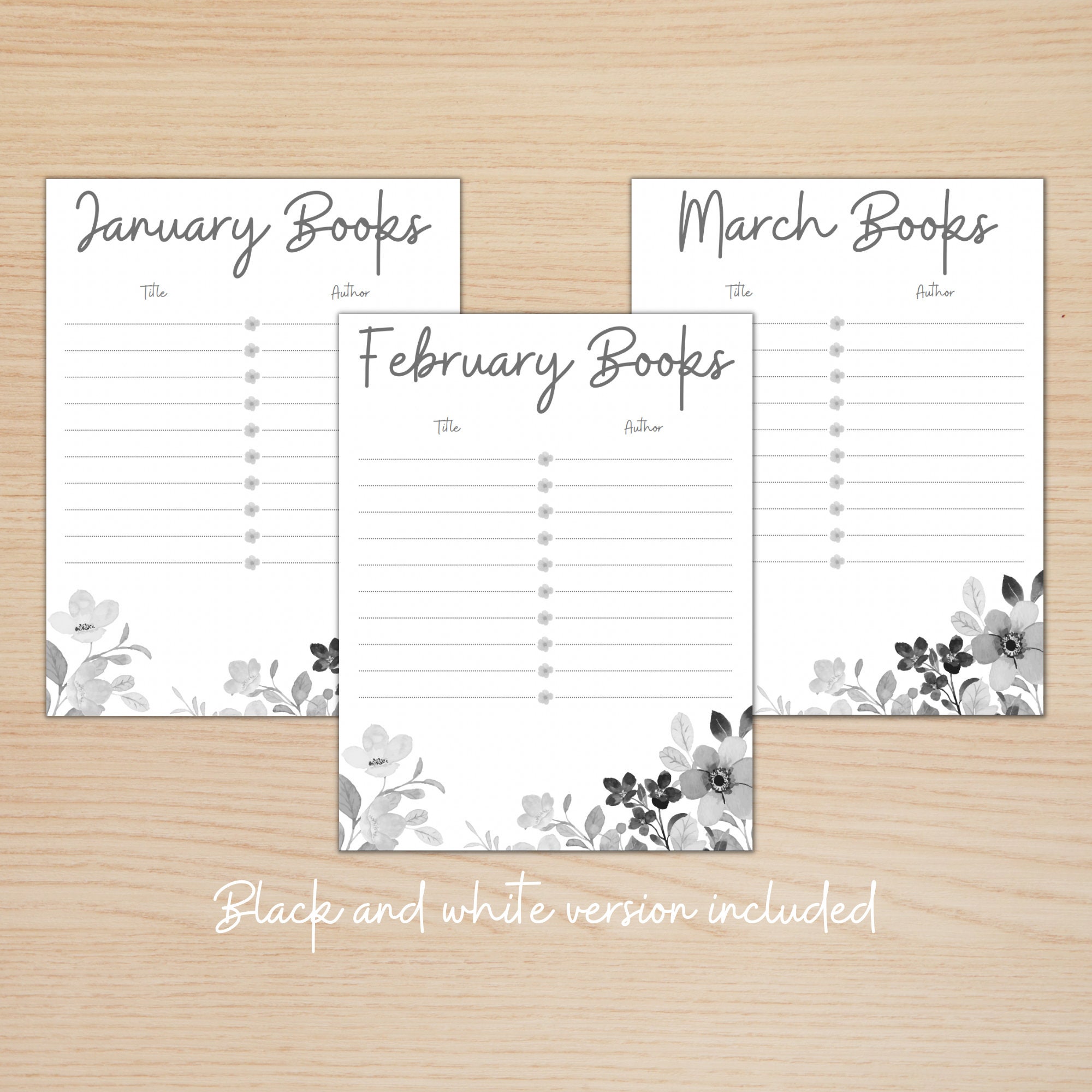 Monthly Book List Printable, Printable Book Log, Monthly Reading ...