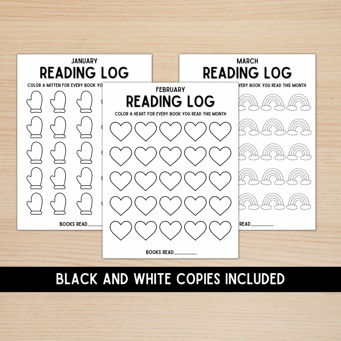 Monthly Printable Reading Logs, Themed Reading Trackers, Book Challenge ...