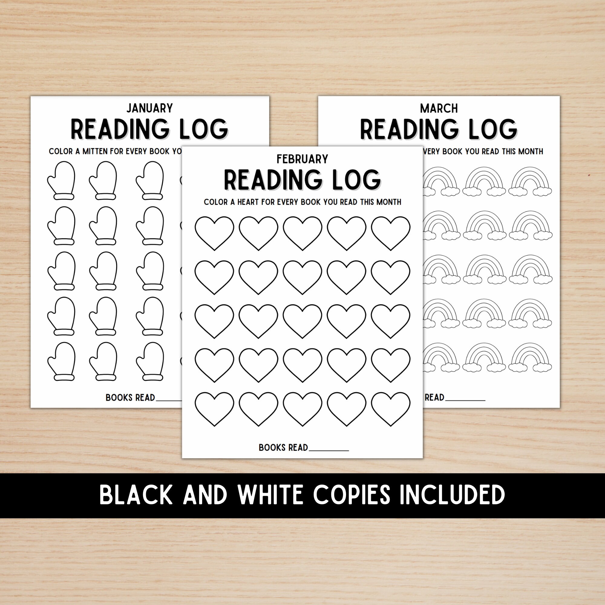 Monthly Printable Reading Logs, Themed Reading Trackers, Book Challenge ...