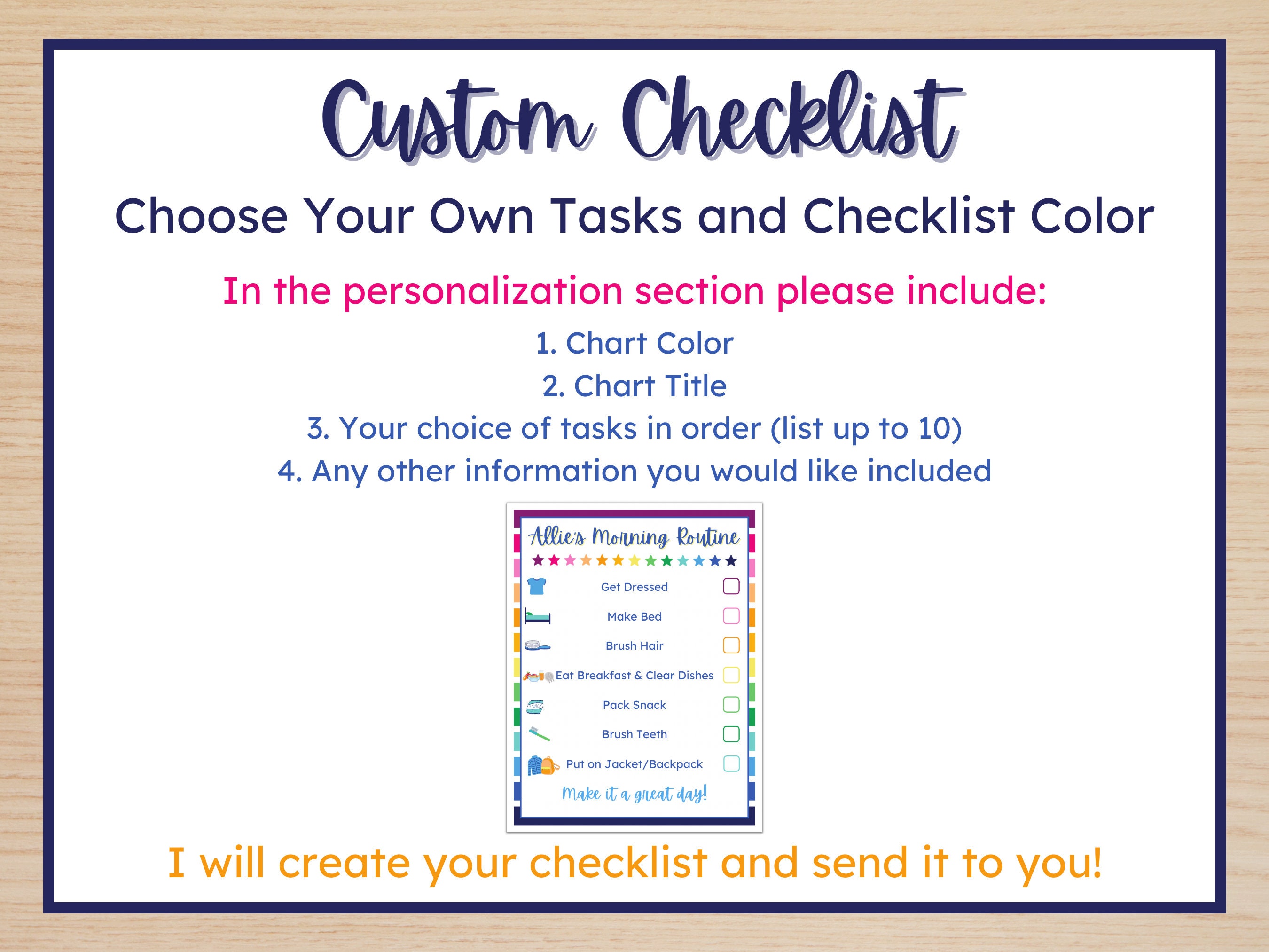 Custom Checklist for Kids Personalized Routine Printable - Etsy