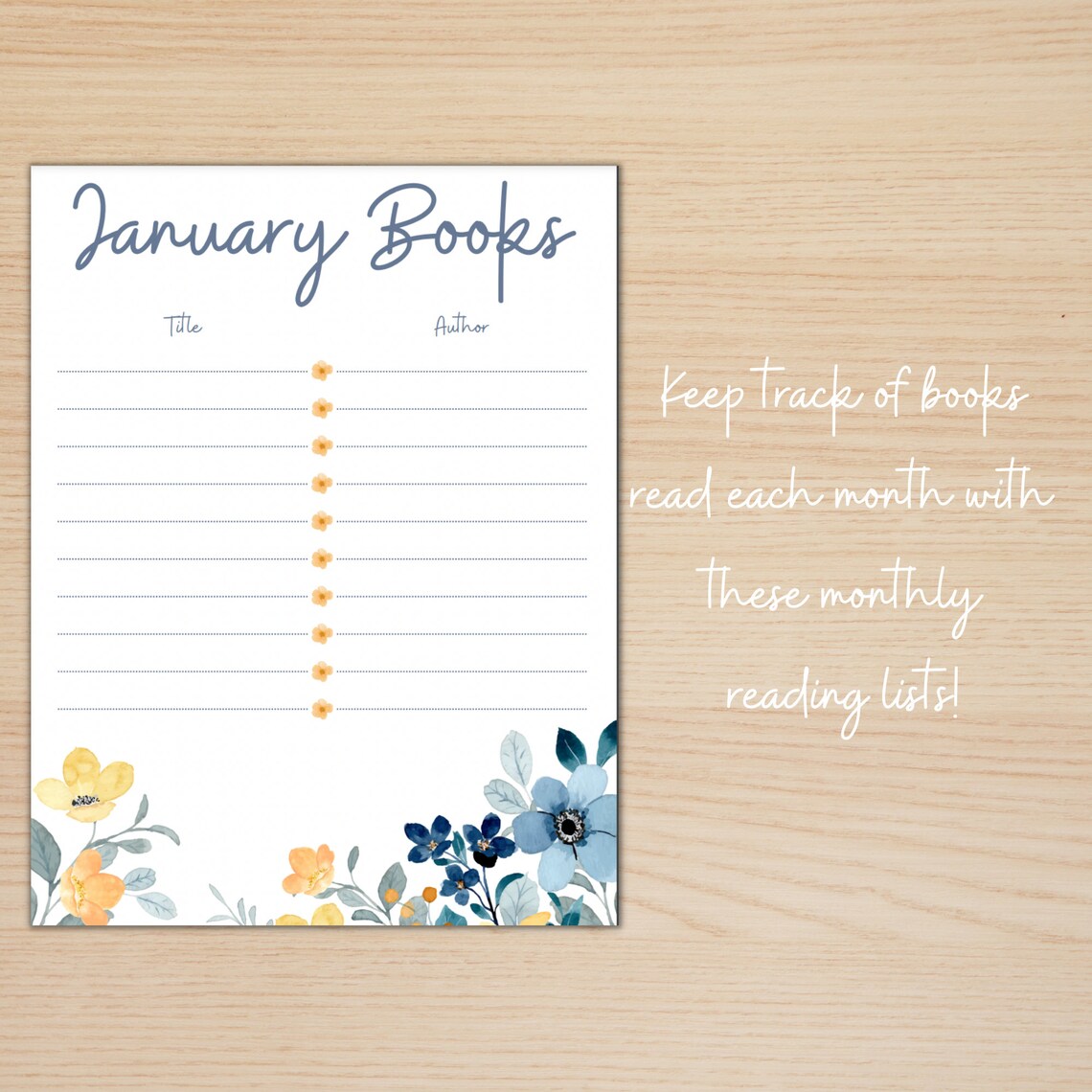 Monthly Book List Printable, Printable Book Log, Monthly Reading ...