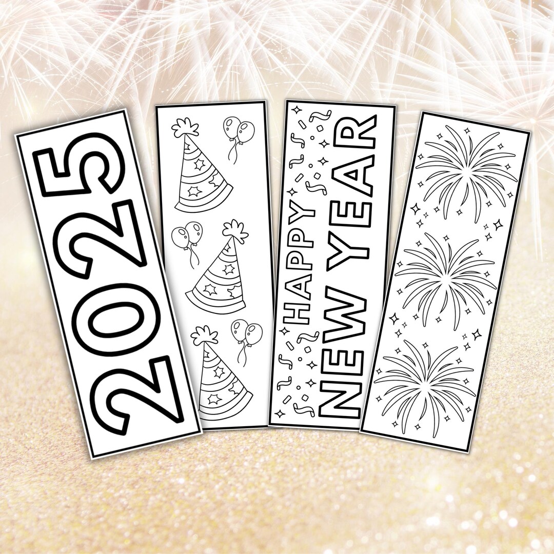 Printable New Year’s 2025 Bookmarks for Kids, NYE Activities for Kids ...