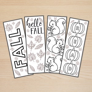 Fall Printable Bookmarks for Kids, Autumn Themed Activity for Kids ...