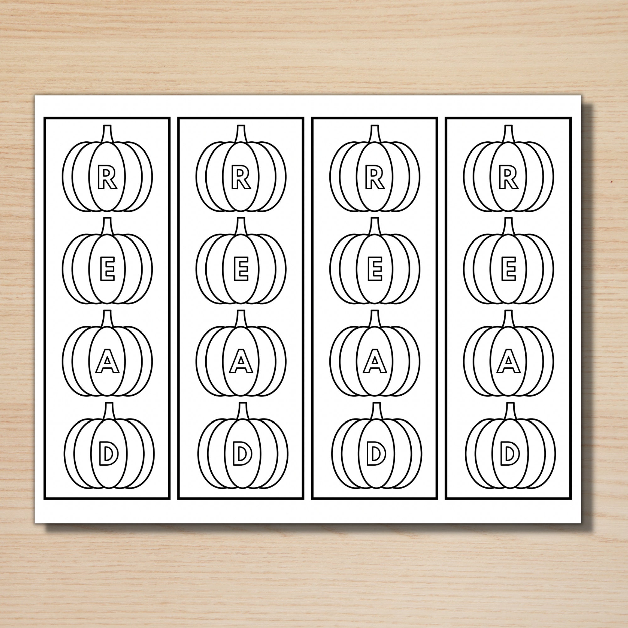 Halloween Bookmarks for Kids, Printable Halloween Themed Color Your Own ...