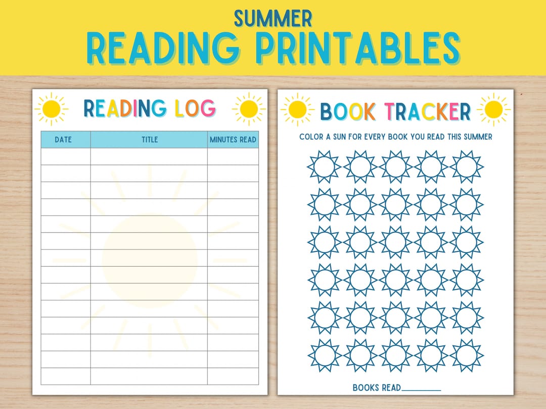 Summer Reading Printables Summer Reading Log Summer Book - Etsy