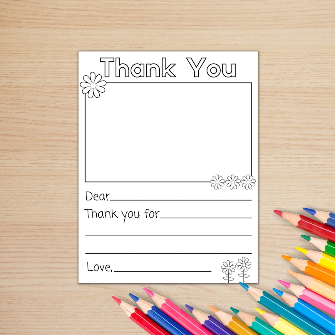 Thank You Printable, Kids Thank You Note, Fill in the Blank Thank You ...