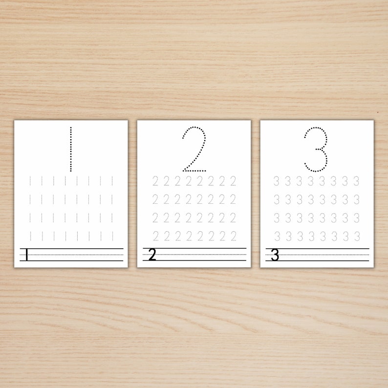 Number Tracing Worksheets 1-20: Preschool Math Printable (PDF Printable ...