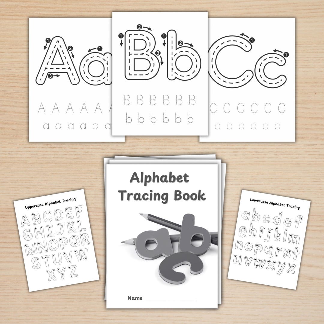 Alphabet Tracing Book, Printable Handwriting Practice for Uppercase and ...