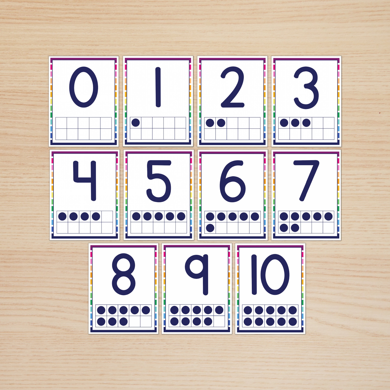Number Posters 0-10, Ten Frame Number Posters for Classroom, Homeschool ...