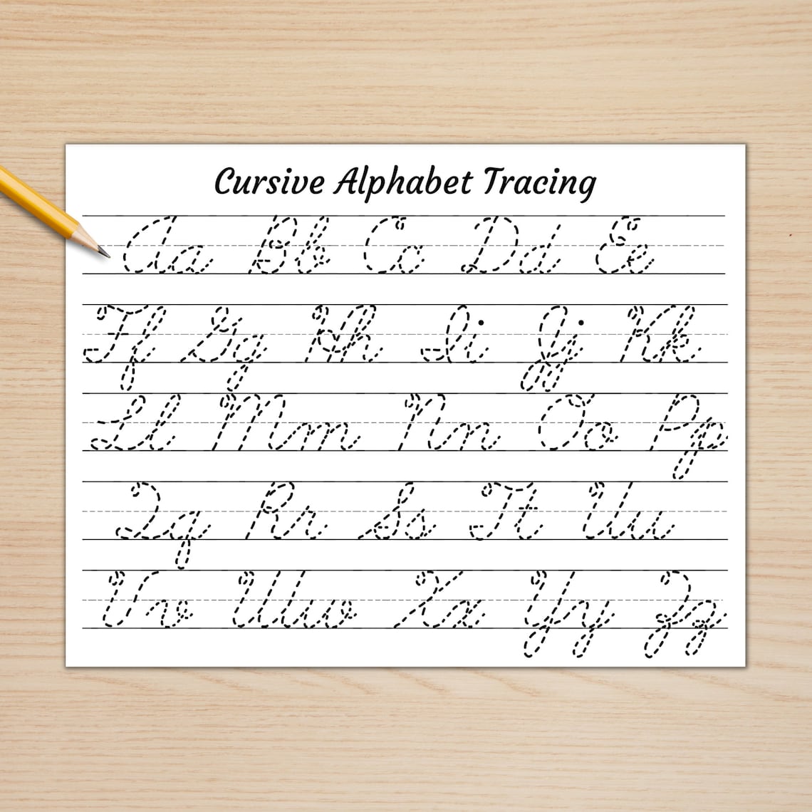 Printable Cursive Alphabet Tracing Worksheet (PDF Printable Download ...