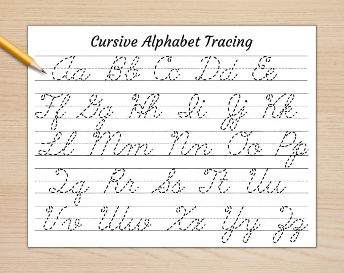 Printable Cursive Alphabet Tracing, Cursive Handwriting, Elementary ...