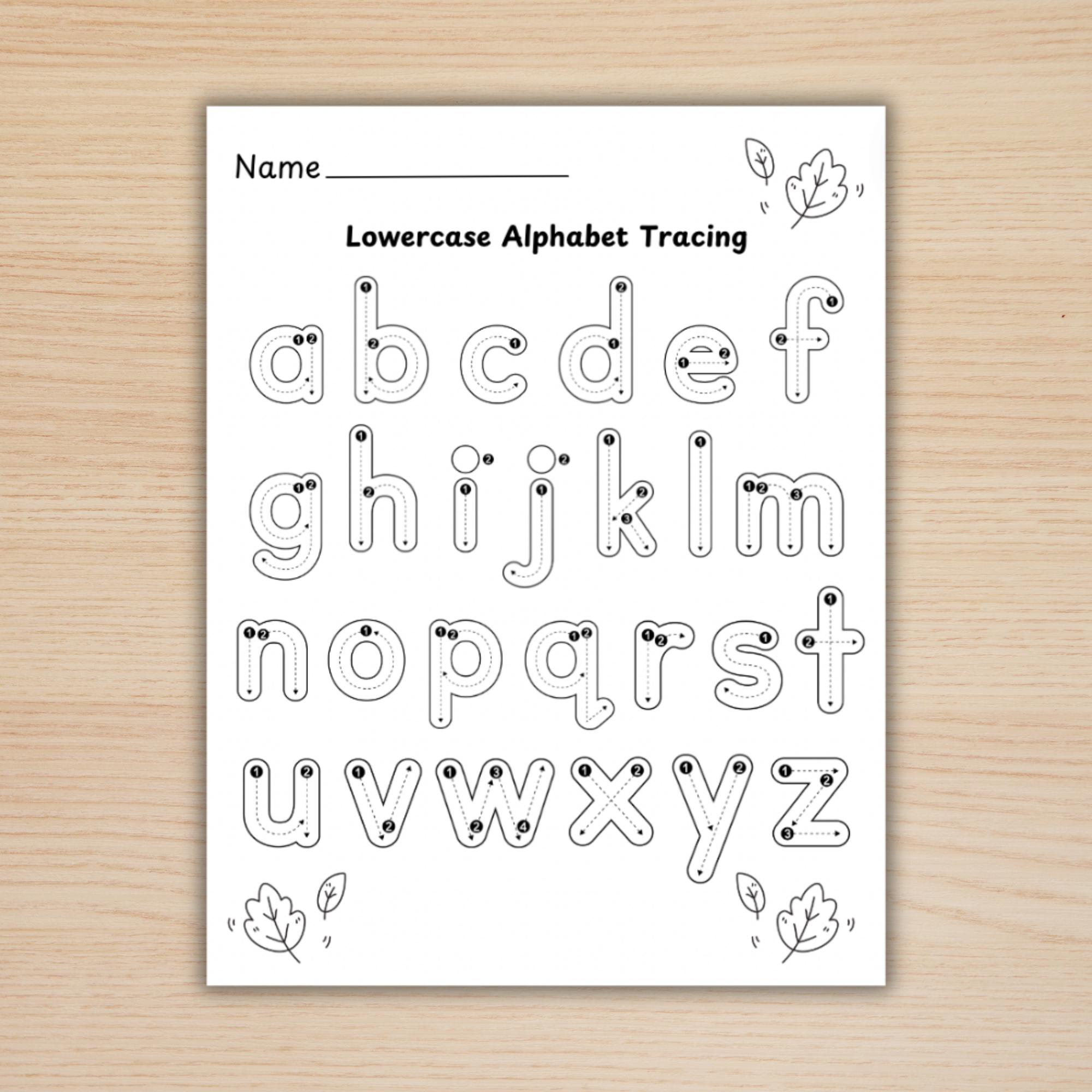Fall-themed Alphabet Tracing Worksheets - Uppercase & Lowercase Letters ...