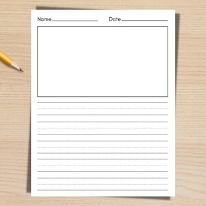 Printable Draw and Write Paper, Printable Journal Paper, Handwriting ...