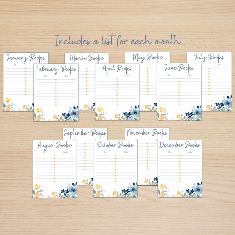 Monthly Book List Printable, Printable Book Log, Monthly Reading ...