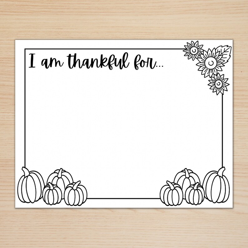 Thanksgiving Placemat: Gratitude Coloring Page (PDF Printable Download ...