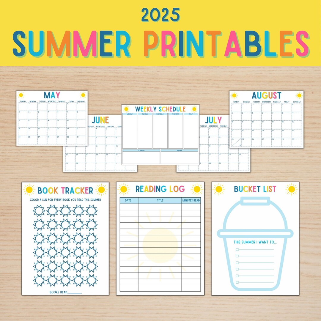2025 Summer Planner for Kids, Summer Schedule, Summer Printables ...
