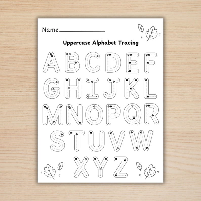 Fall-themed Alphabet Tracing Worksheets - Uppercase & Lowercase Letters ...
