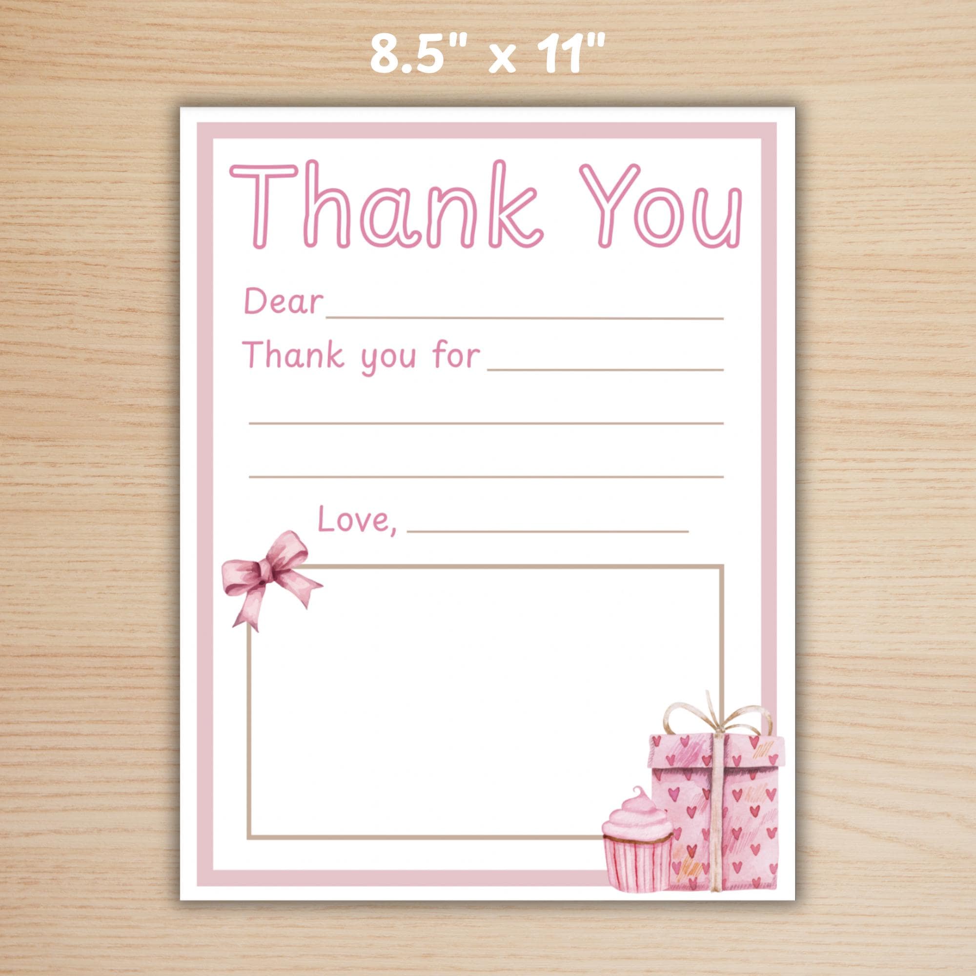 Printable Kids Thank You Note: Fill-in Template With Drawing Space (PDF ...