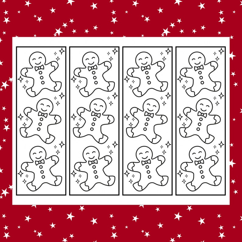 Printable Christmas Bookmarks for Kids, Christmas Themed Color Your Own ...