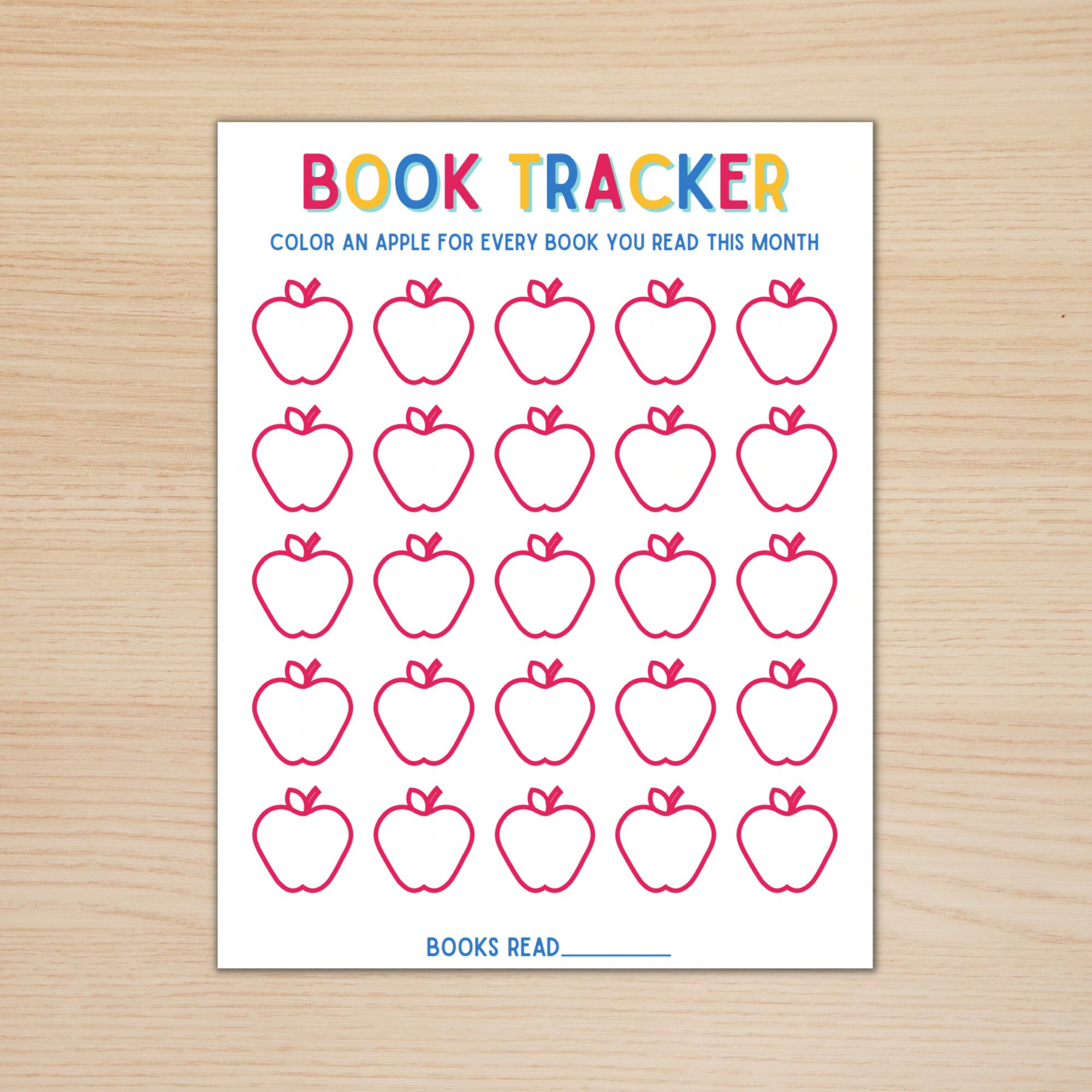 Reading Printables, Monthly Book Tracker, Reading Log for Kids - Etsy