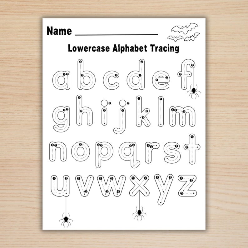 Halloween Tracing Printables, Spider and Bat Worksheets for Preschool ...
