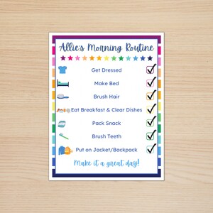 Custom Checklist for Kids, Personalized Routine Printable, Visual ...