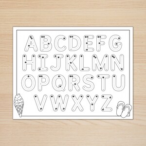 Summer Alphabet Tracing Printables, Uppercase and Lowercase Letter ...