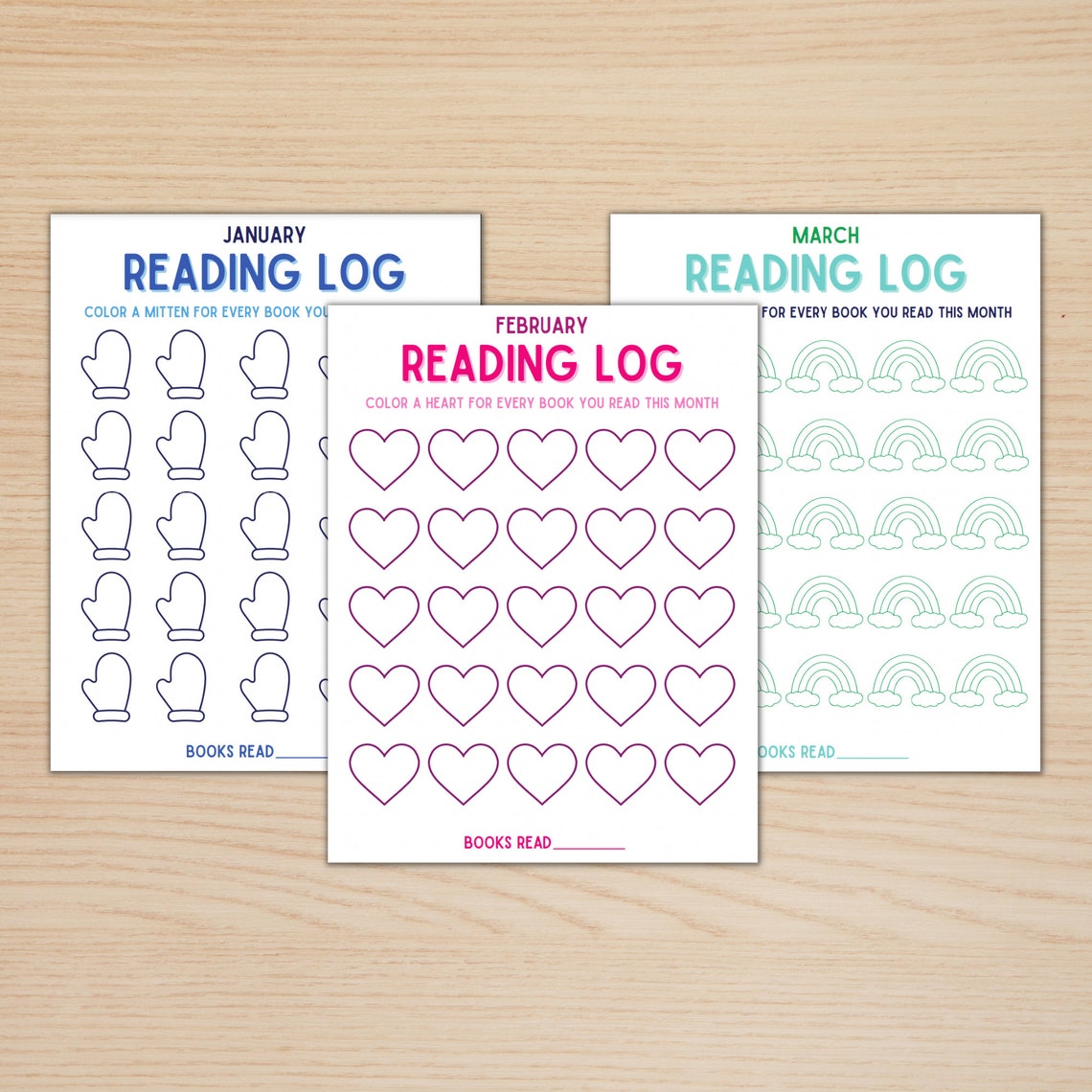 Monthly Printable Reading Logs, Themed Reading Trackers, Book Challenge ...