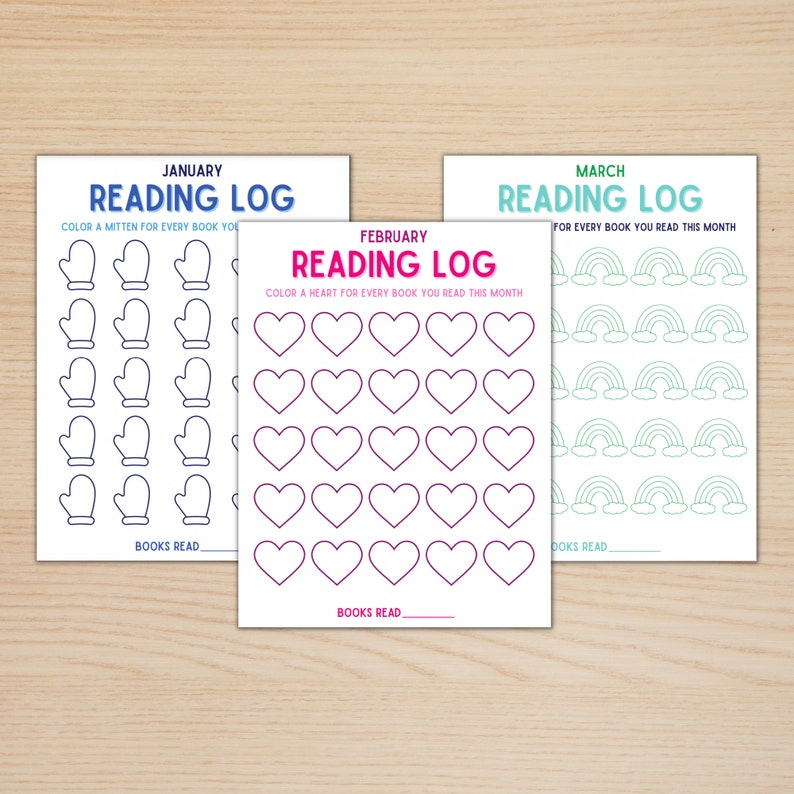 Monthly Printable Reading Logs, Themed Reading Trackers, Book Challenge ...