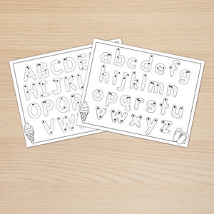 Summer Alphabet Tracing Printables, Uppercase and Lowercase Letter ...