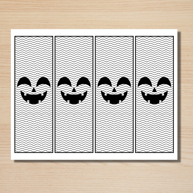 Halloween Bookmarks for Kids, Printable Halloween Themed Color Your Own ...