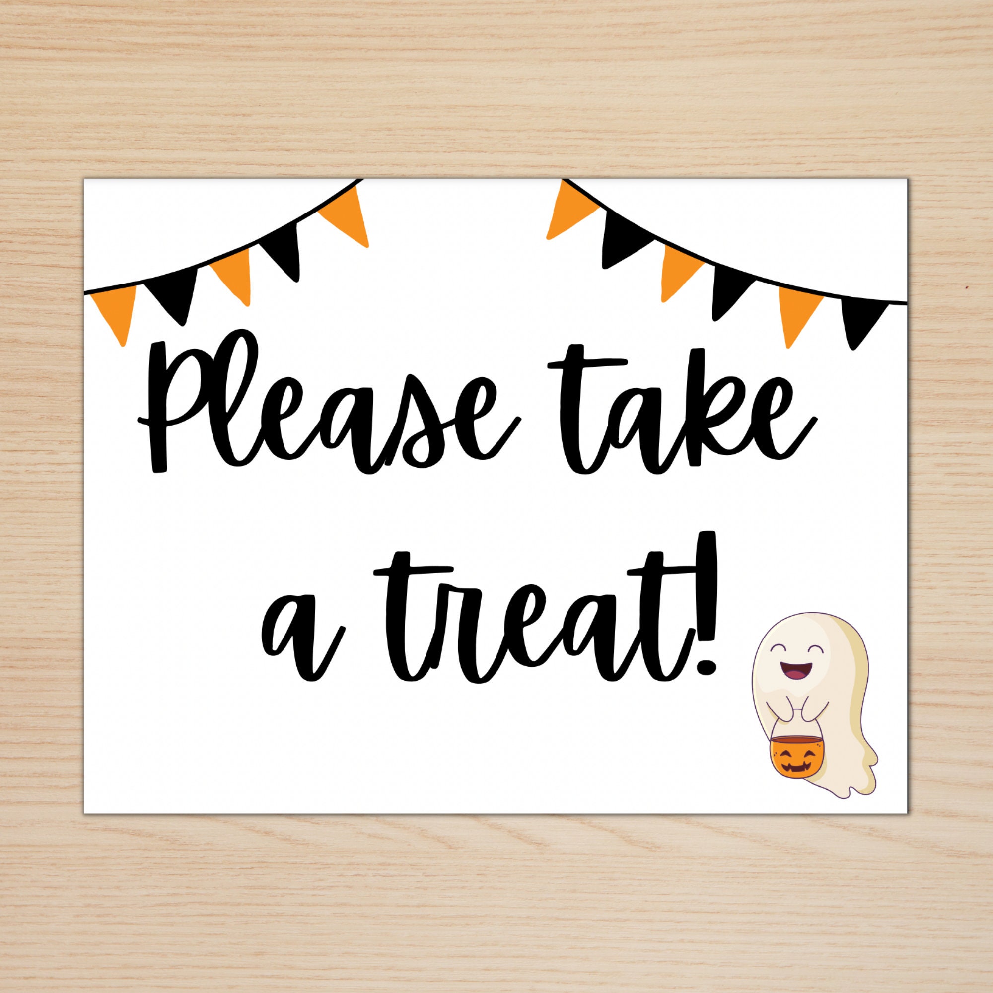 Please Take a Treat Sign, Halloween Porch Sign, Trick or Treat Candy ...