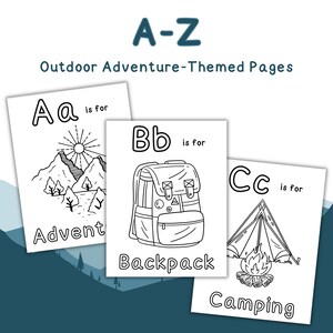 ABC Outdoor Alphabet Adventure Coloring Pages – Camping, Nature ...