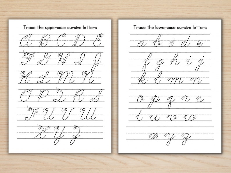 Cursive Alphabet Tracing Worksheets: A-Z Practice (PDF Printable ...