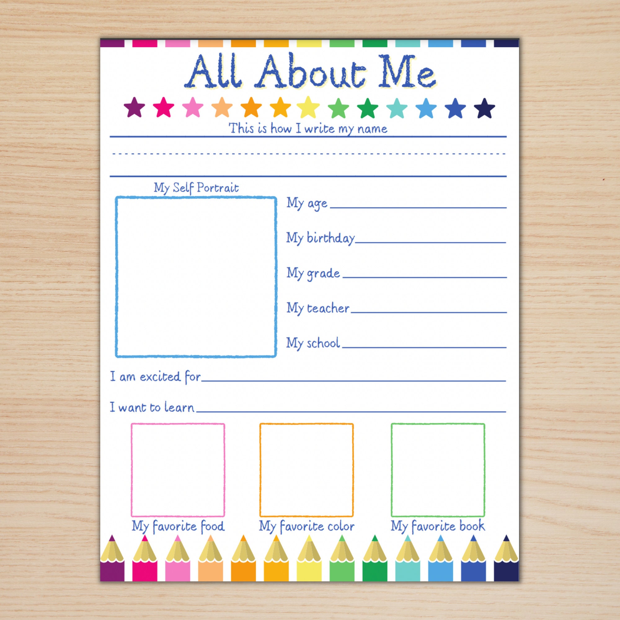 All About Me Printable, First Day of School Questionnaire, Back to ...