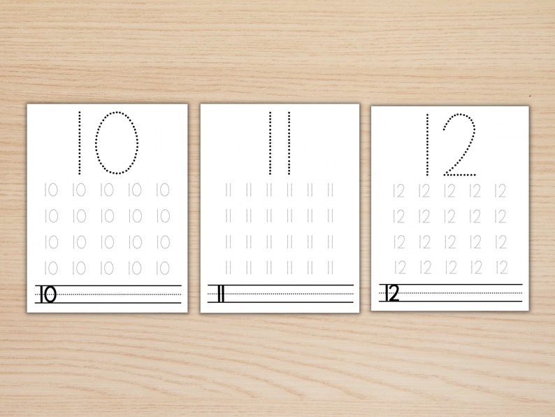 Printable Number Tracing Worksheets Numbers 1-20 Preschool - Etsy