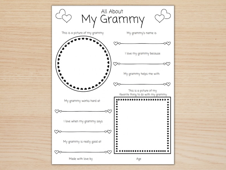 Grammy Interview Printable: Fill-in-the-blank Questionnaire (PDF) - Etsy