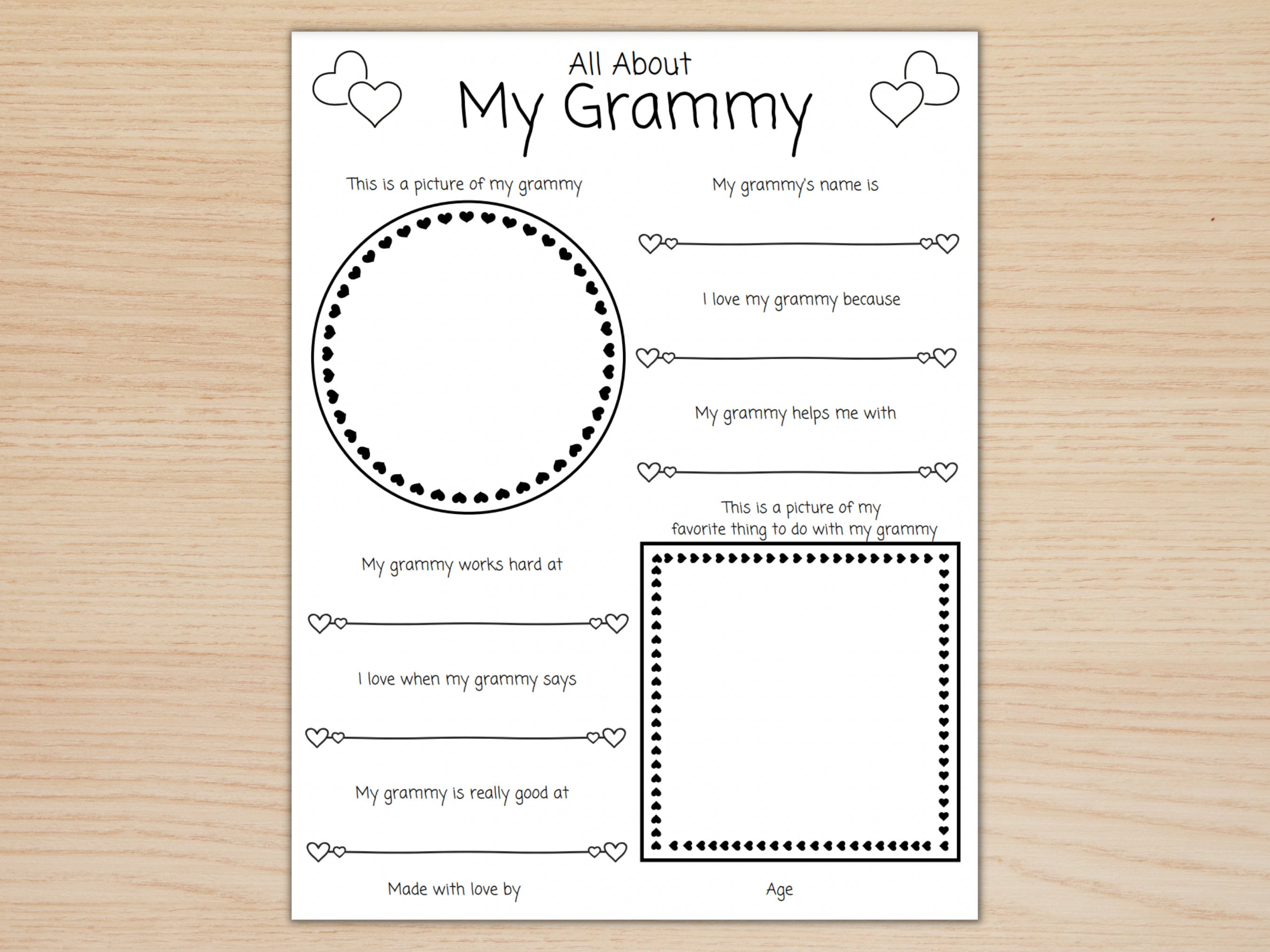 Grammy Interview Printable: Fill-in-the-blank Questionnaire (PDF) - Etsy