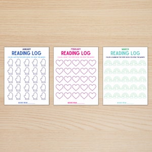 Monthly Printable Reading Logs, Themed Reading Trackers, Book Challenge ...