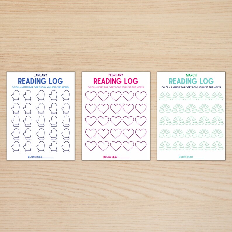 Monthly Printable Reading Logs, Themed Reading Trackers, Book Challenge ...