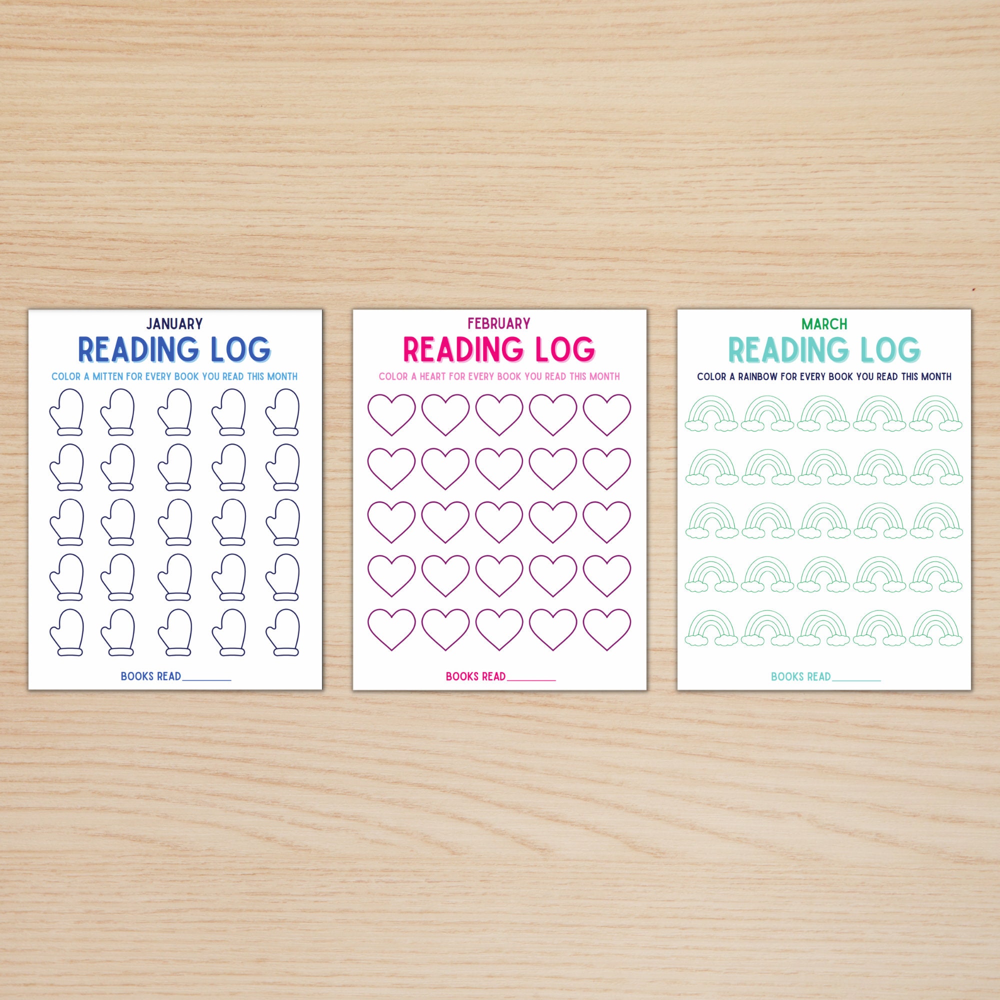 Monthly Printable Reading Logs, Themed Reading Trackers, Book Challenge ...