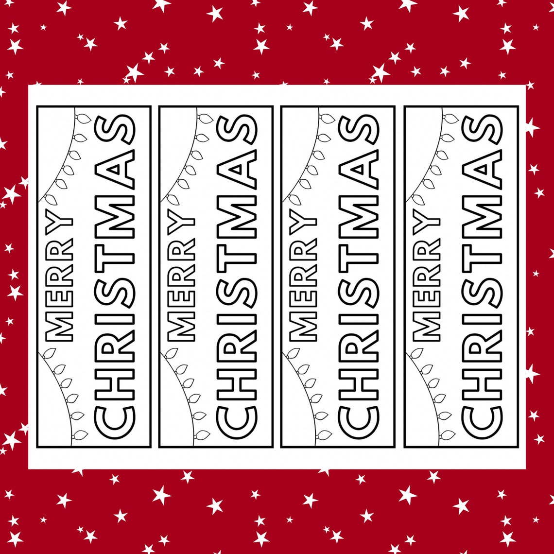 Printable Christmas Bookmarks for Kids, Christmas Themed Color Your Own ...