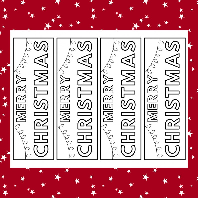 Printable Christmas Bookmarks for Kids, Christmas Themed Color Your Own ...