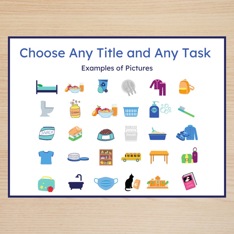 Custom Checklist for Kids, Personalized Routine Printable, Visual ...