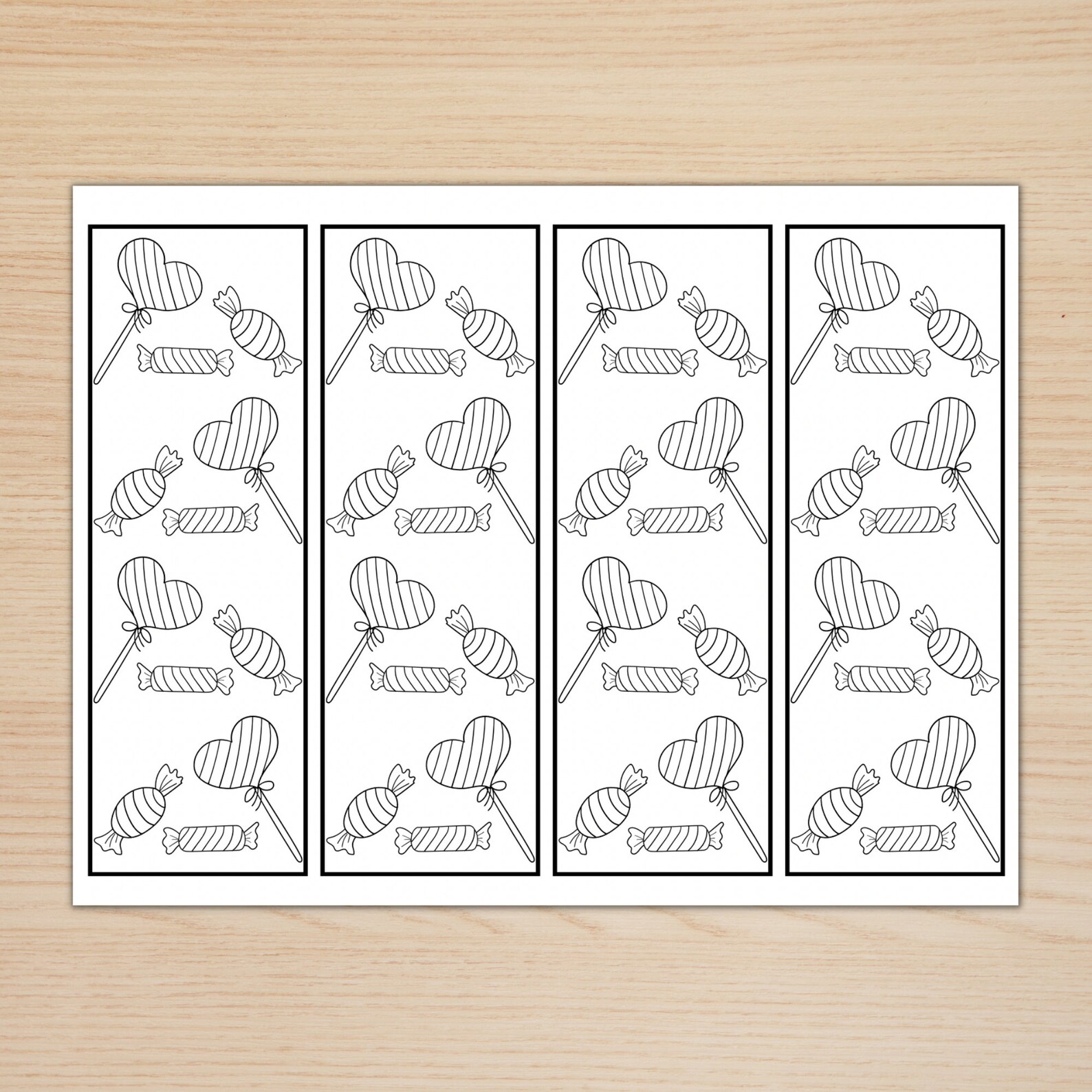 Valentine's Day Printable Bookmarks, Color Your Own Valentine Bookmark ...